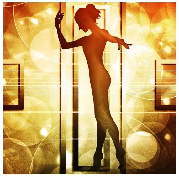 Moderní obraz tancující ženy v pokoji (40x40 cm), 40 dalších rozměrů
