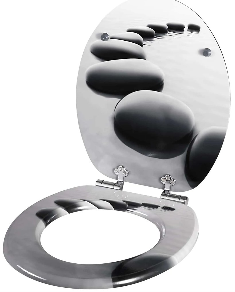 WC sedátko s automatickým spouštěním motiv kámen 109402