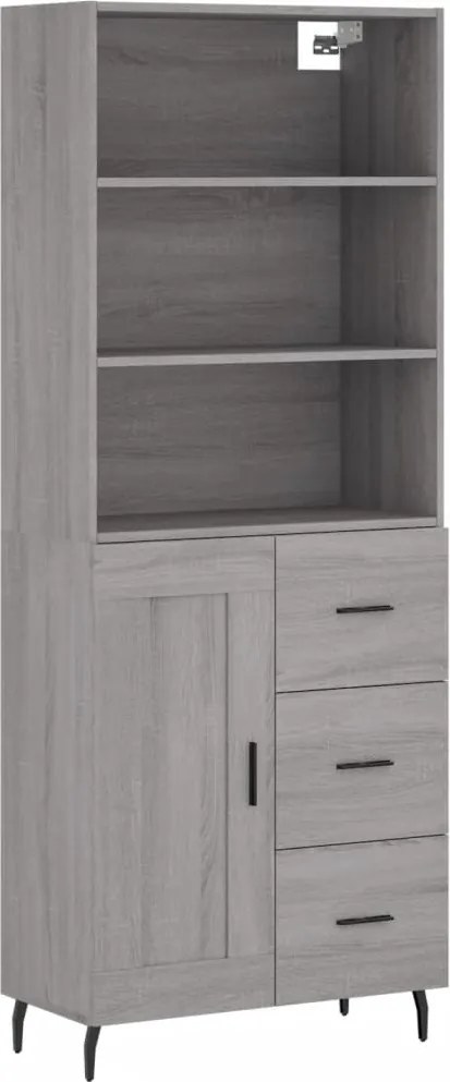 Skříň highboard šedá sonoma 69,5 x 34 x 180 cm kompozitní dřevo 3190043
