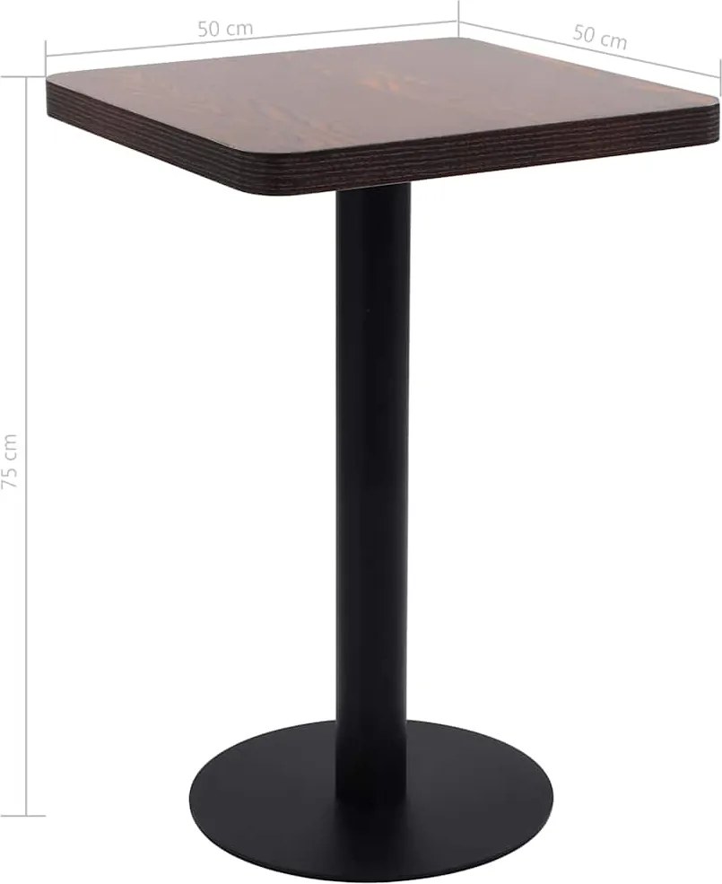 Bistro stolek tmavě hnědý 50 x 50 cm MDF 286428