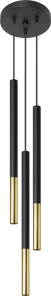 Sollux Lighting Závěsné svítidlo MOZAICA 3P černé/zlaté