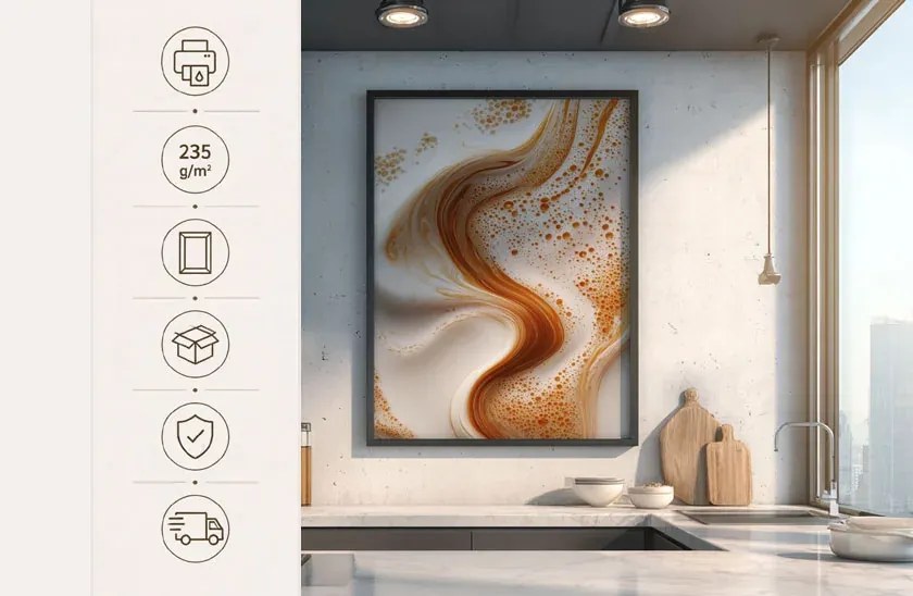 Kávová vlna - obraz - Elegantní abstrakce inspirovaná cappuccinem 29 - 40 x 50 cm - 499 Kč