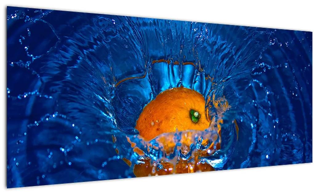 Obraz - pomeranč ve vodě (100x40 cm), 40 dalších rozměrů