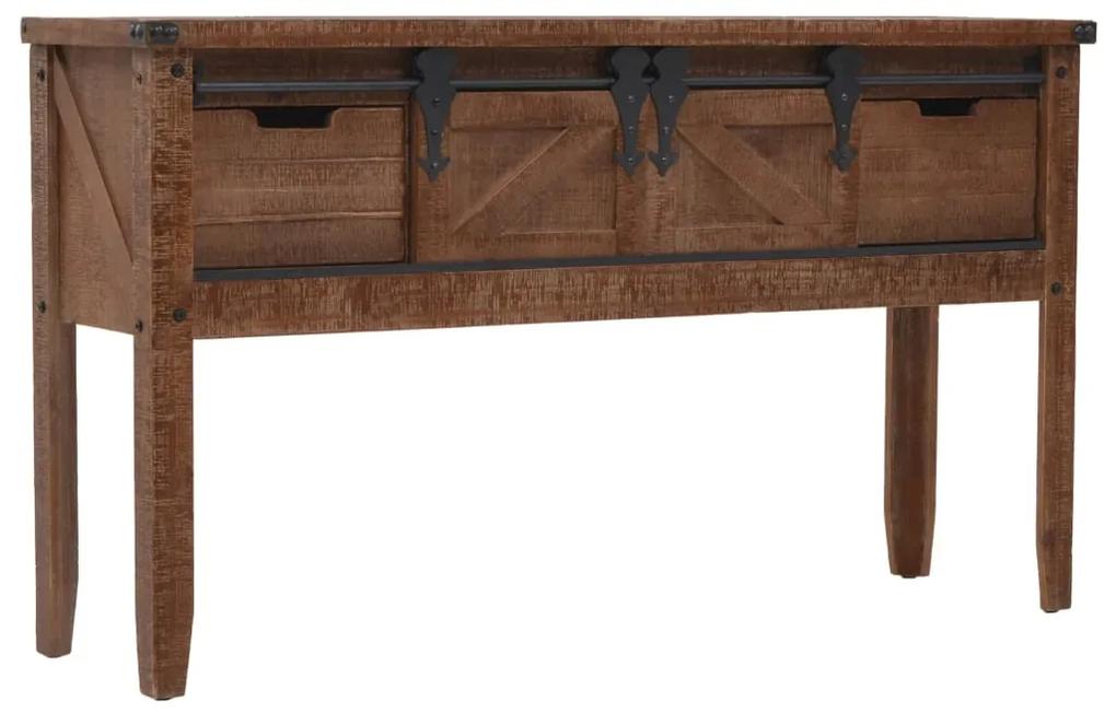 246121 vidaXL Konzolový stolek masivní jedlové dřevo 131 x 35,5 x 75 cm hnědý