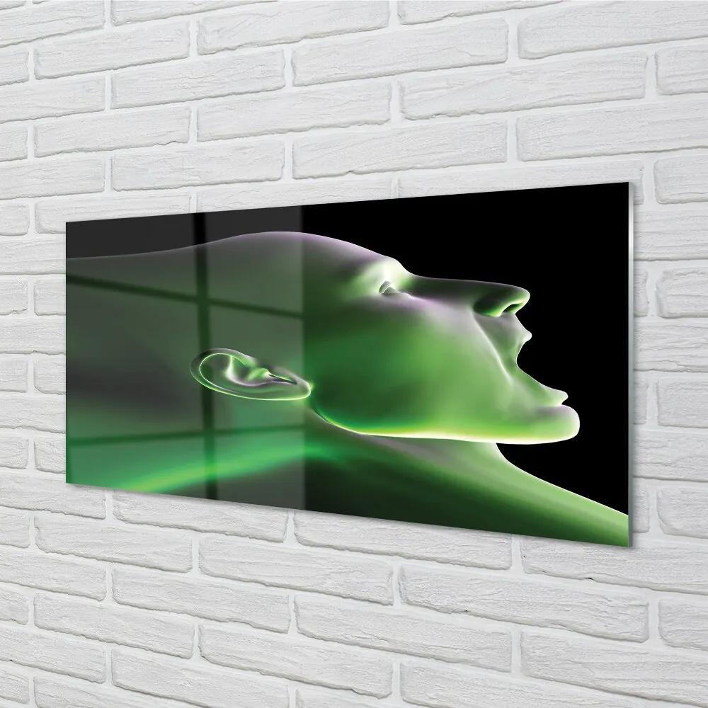 Obraz na skle V čele muž zelenou 100x50 cm