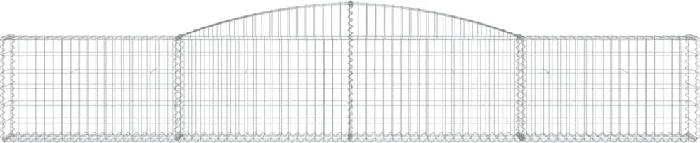 Klenuté gabionové koše 5 ks 400x30x60/80 cm pozinkované železo 3146843