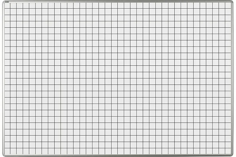 Magnetická tabule s odkládací poličkou MANAŽER K 180 x 120 cm (potisk) - čtverce 100 mm (101801202105)