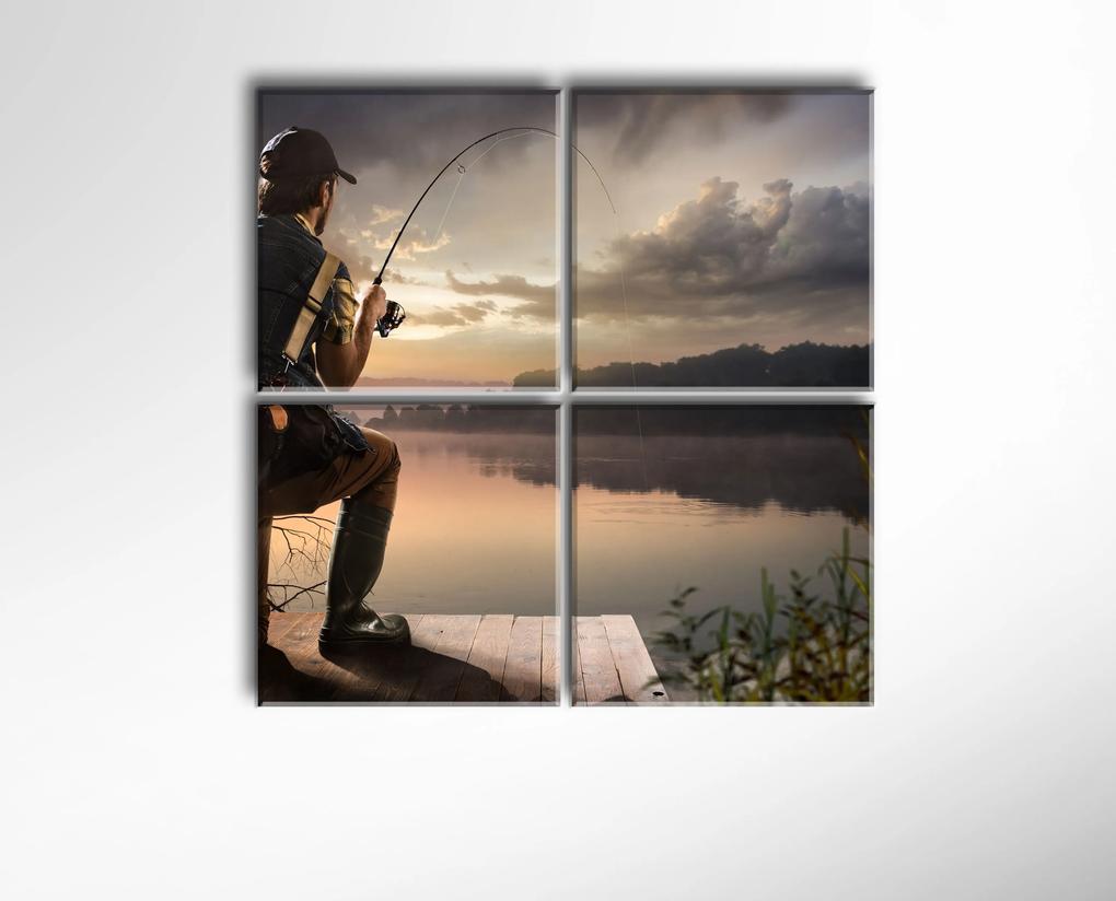Malvis ® Obraz Rybář na molu ROZMĚR (šířka x výška): jednodílný obdélník 100x45 cm
