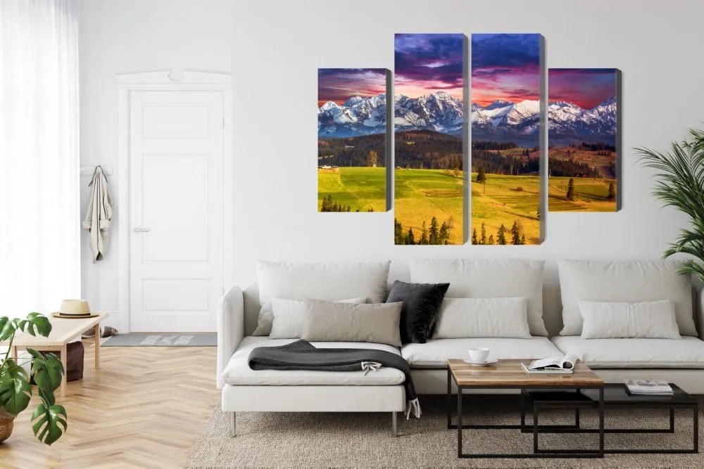 Vícedílný obraz Krajina S Polskými Tatrami 3D Nedostatek Nedostatek Plátno Canvas 120x90