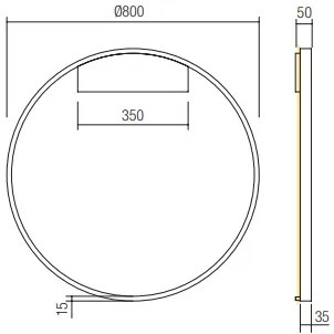 Stropní nástěnné kruhové led svítidlo REDO Febe Barva: Matt Gold 3000K, Ø - Průměr: Indirect 80cm