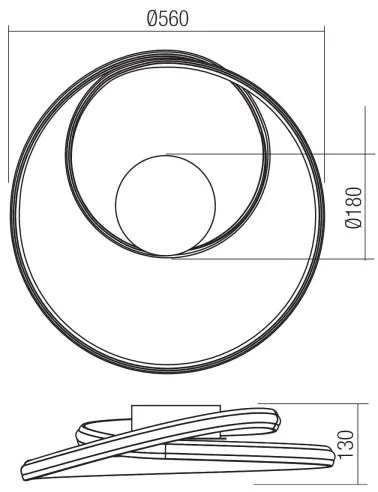 Redo 01-4359 - LED Stmívatelné stropní svítidlo TORSION LED/40W/230V černá