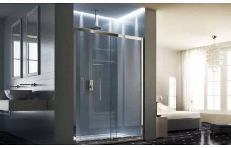 Sprchové dveře HOPA MAYA - 113 - 121 cm, 190 cm, Univerzální, Leštěný hliník, Čiré bezpečnostní sklo 6 mm BLMA102CC