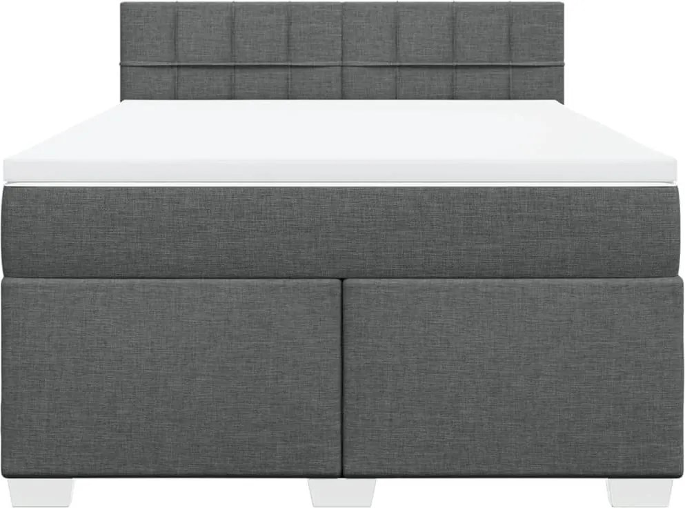 Box spring postel s matrací tmavě šedá 140x200 cm textil 3285912