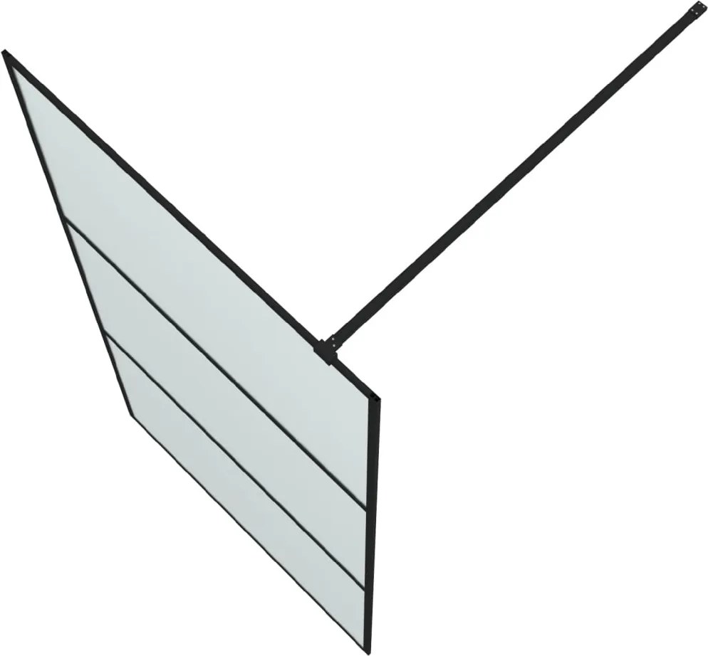 Sprchová zástěna walk-in černá 100 x 195 cm mléčné ESG sklo 152112