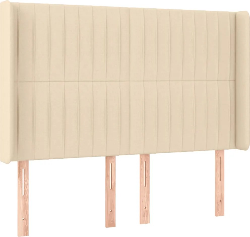 Box spring postel s matrací a LED krémová 140x190 cm textil 3138474