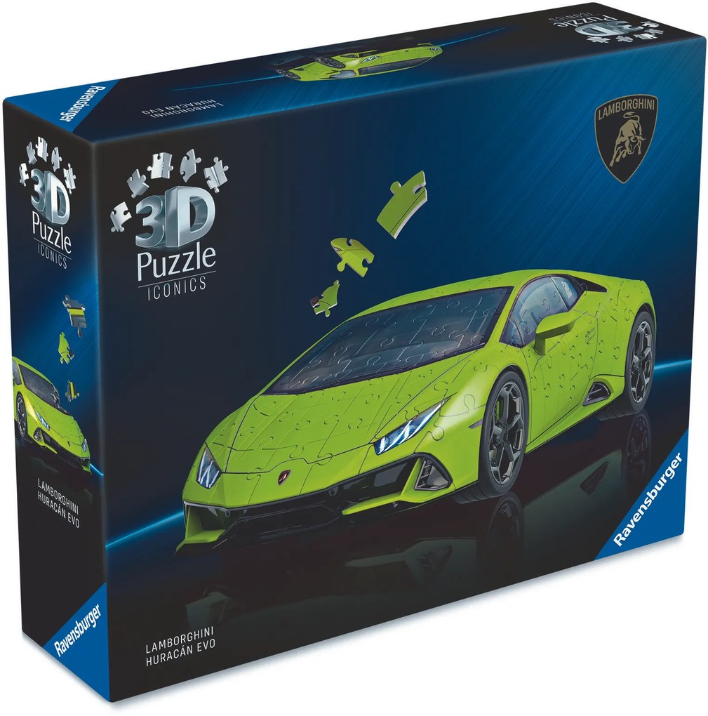 Ravensburger 120080374 iconics: lamborghini huracán evo zelené