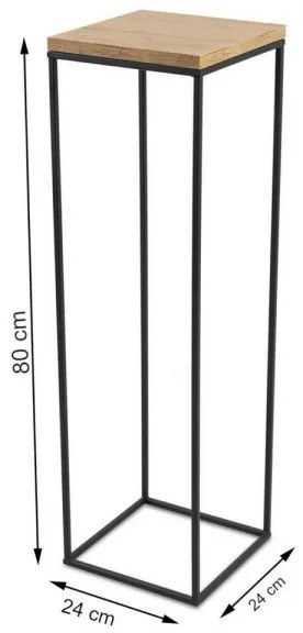 Stojan na květiny BASICLOFT 80x24 černá/hnědá