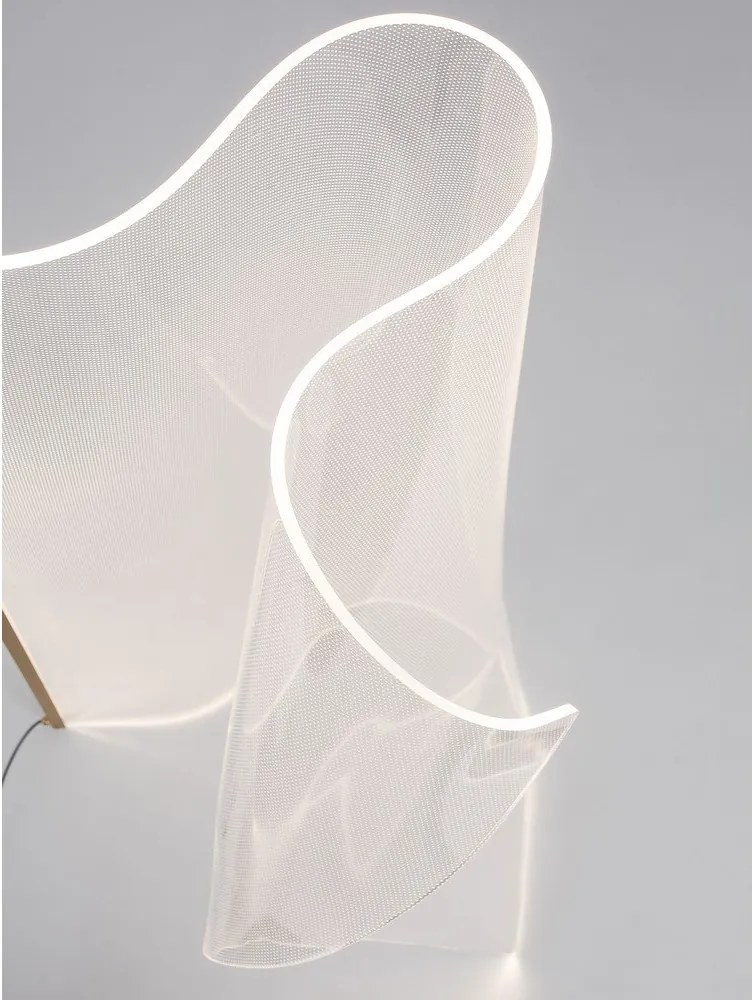 Hliníková LED stojací lampa ve zlaté barvě se stínidlem z akrylového skla (výška 105 cm) Siderno – Nova Luce