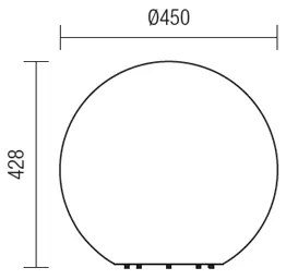 Redo 9968 Baloo, venkovní koule z bílého polyethylénu, kabel 3m s vidlicí 1xE27 max 23W, průměr 45cm, IP65