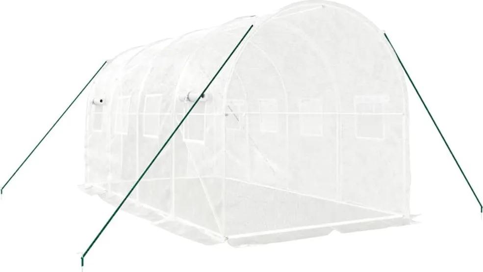 vidaXL Skleník s ocelovým rámem 8 m² 4 x 2 x 2 m [3188028] Barva: Zelená