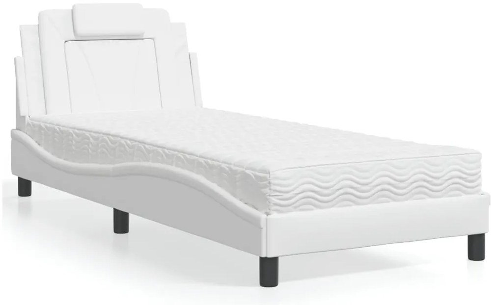 Postel Viana s matrací bílá 90 x 190 cm umělá kůže 3208762