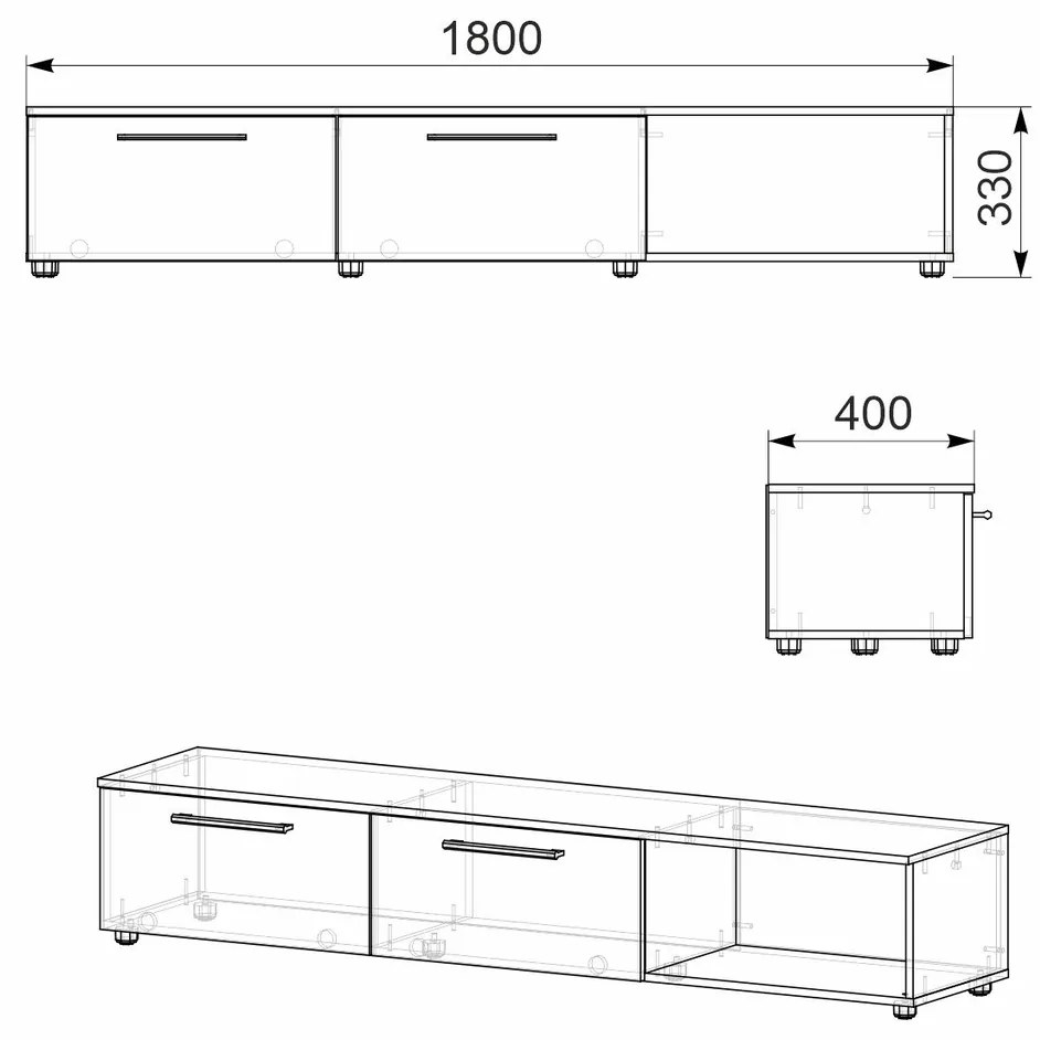 Vomaks TV stolek MG-8 TV olše