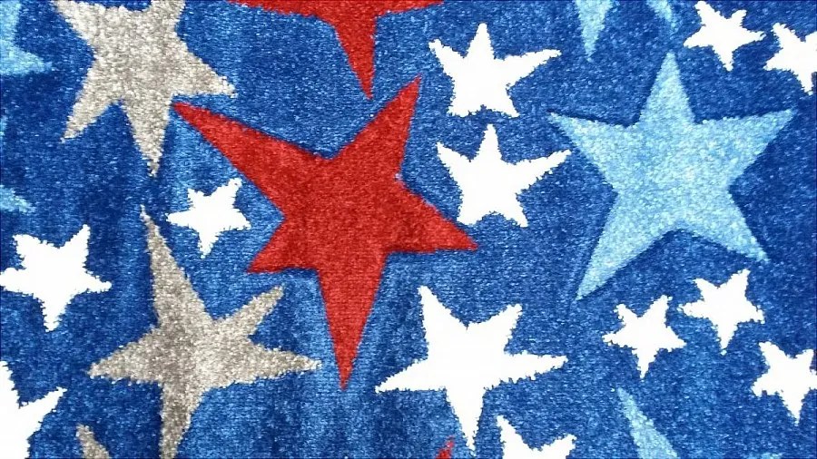 Dětský kusový koberec STARS modrý 120x170