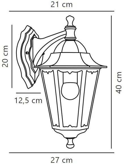 Nordlux - Venkovní nástěnná lampa CARDIFF 1xE27/60W/230V IP44