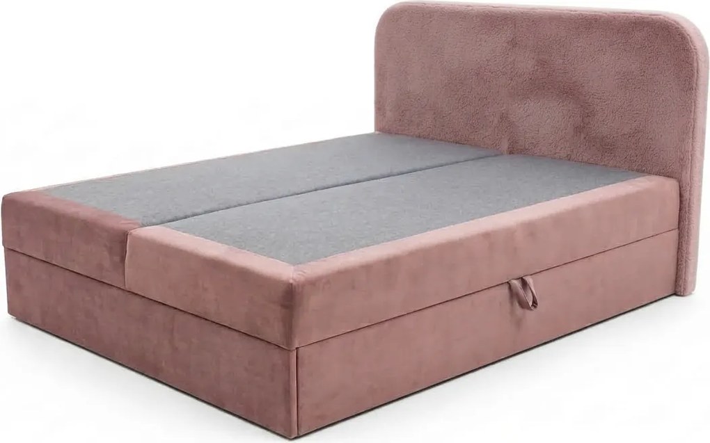 Čalouněná postel boxspring FORENA 180x200 cm starorůžová Matrace: Matrace Bonell pružinová