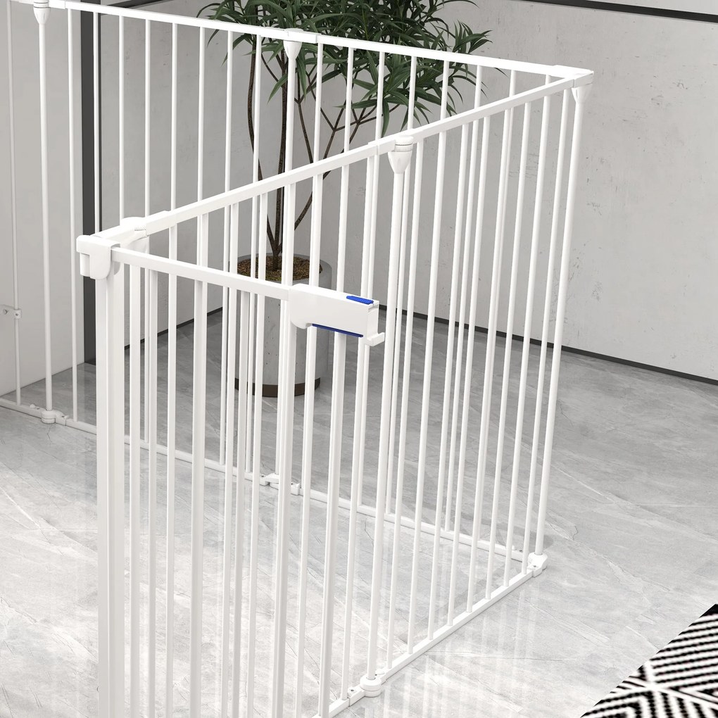PawHut ohrádka pro štěňata, výška 90 cm, zábrana, 8 panelů, skládací, volný výběh pro psy