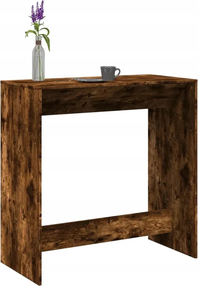 Fionshop 263731641 Barový stůl kouřový dub 102 x 50 x 103,5 cm kompozitní