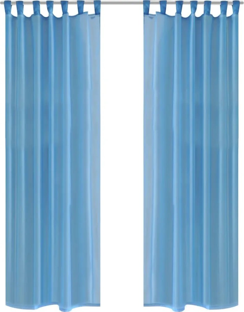 vidaXL průsvitné závěsy - 2 ks - 140 x 225 cm [130198] Barva: Královská modř