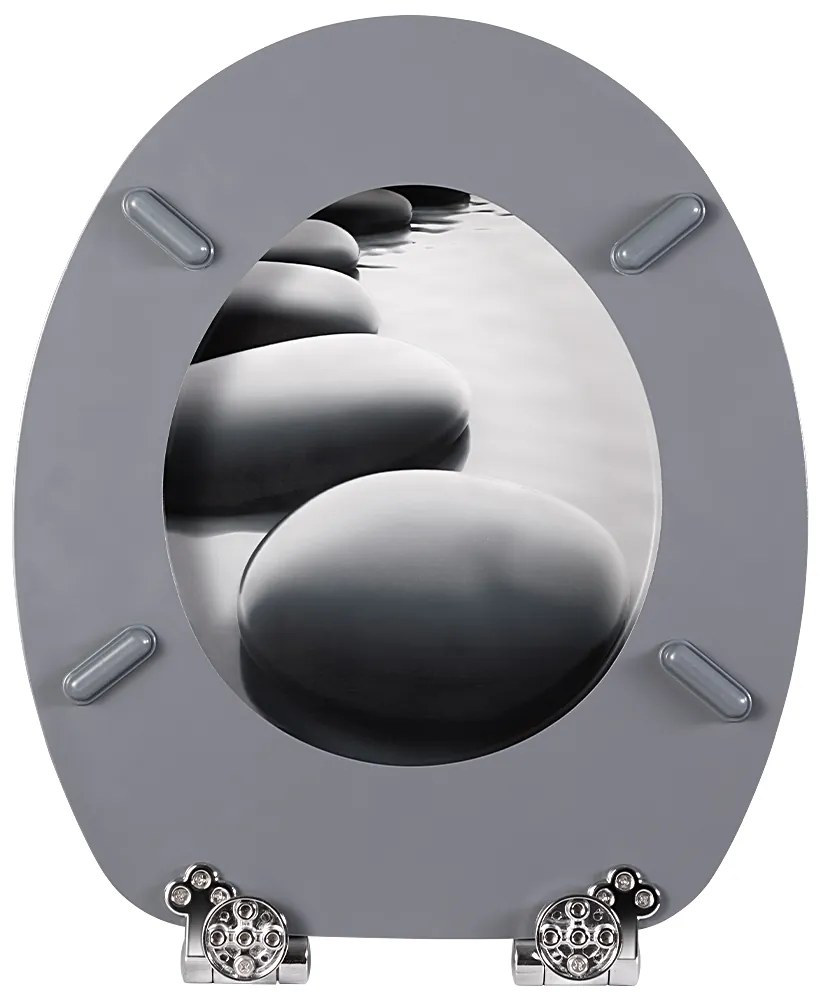WC sedátko s automatickým spouštěním motiv kámen 109402