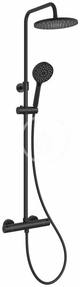 kielle Oudee Sprchový set s termostatem, 228 mm, 3 proudy, matná černá ki_20602024