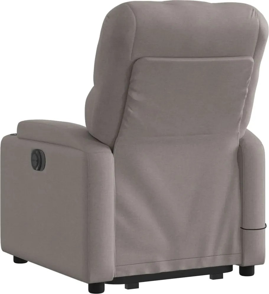 Elektrické zvedací masážní polohovací křeslo taupe textil 3204754