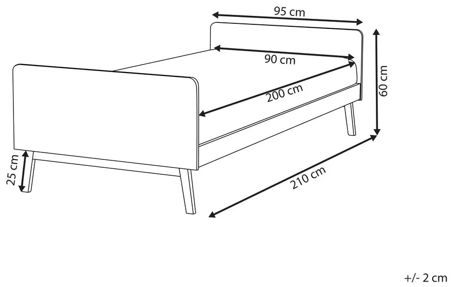 Dřevěná postel 90 x 200 cm světlé dřevo BONNAC Beliani