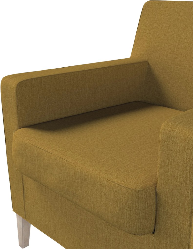Potah na křeslo IKEA Karlstad barva žlutá látka pletený vzor
