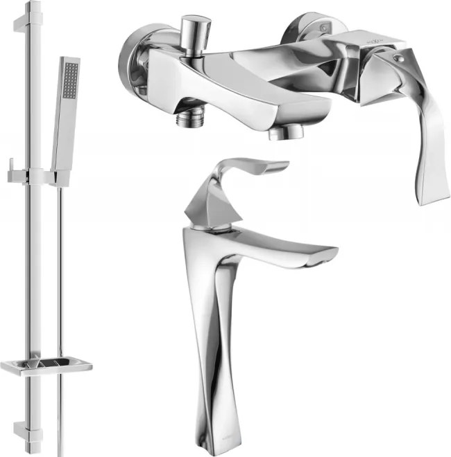 Mexen Estrella DQ02 vanový set, chrom - 72313DQ02-00