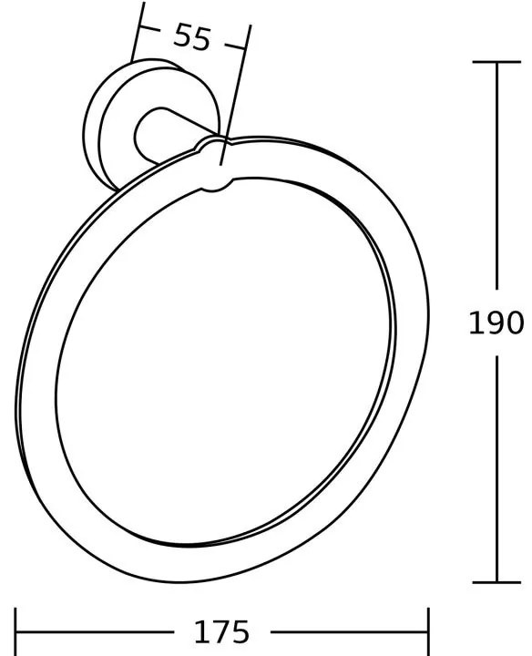 Mexen příslušenství, TIBER držák na ručníky Ring, černý, 7050532-70