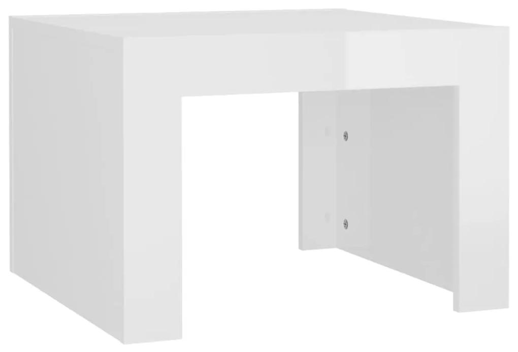 vidaXL Konferenční stolek bílý vysoký lesk 50 x 50 x 35 cm dřevotříska