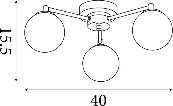 Searchlight 60813-3WH Stropní tříramenné svítidlo TIBERIUS CHROM &amp; opálové sklo