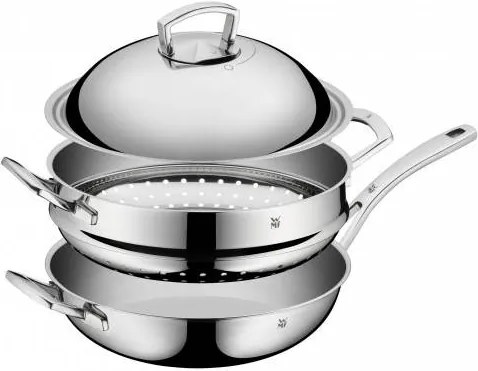 WMF pánev wok s napařovací vložkou a poklicí - 32 cm