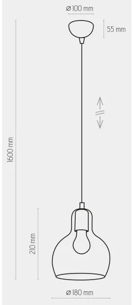 Lustr na lanku MANGO 1xE27/60W/230V