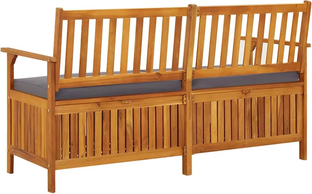 Úložná lavice s poduškou 148 cm masivní akáciové dřevo 316740