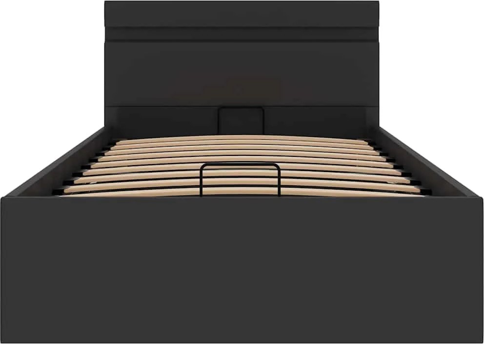 Rám postele LED s úložným prostorem černý umělá kůže 90x200 cm 285540