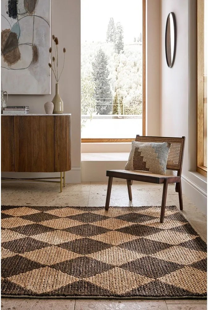 Hnědý/v přírodní barvě ručně tkaný koberec s příměsí juty 160x230 cm Effie Diamond – Flair Rugs
