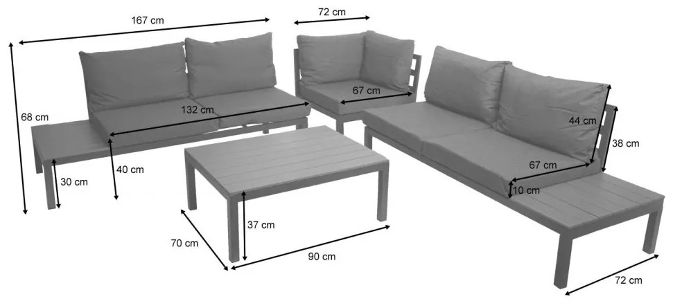 Zahradní sedací souprava 4 ks
