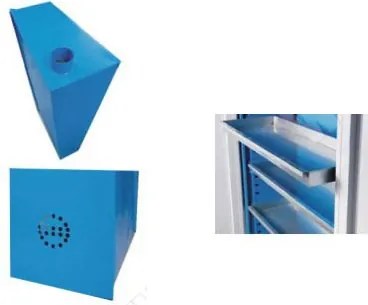 Skříň pro uskladnění nebezpečných chemických látek, 6 polic, nosnost 30 kg, 920 x 380 x 1920 mm