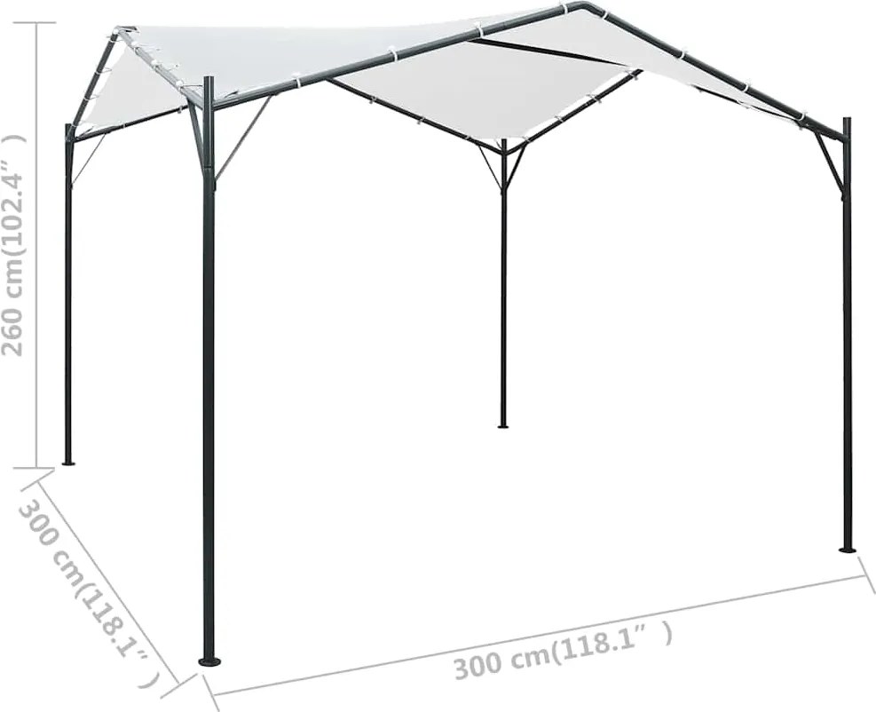 Altán 3 x 3 x 2,6 m bílý 180 g/m² 312235