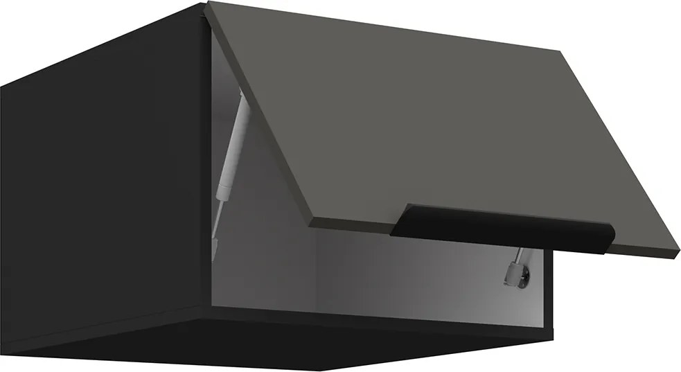 ARIA pe | horní skříňka 50 NAGU-36 1F výklopná | 50 cm | HLUBOKÁ | ANTI FINGERPRINT povrch | černá/šedá grafit